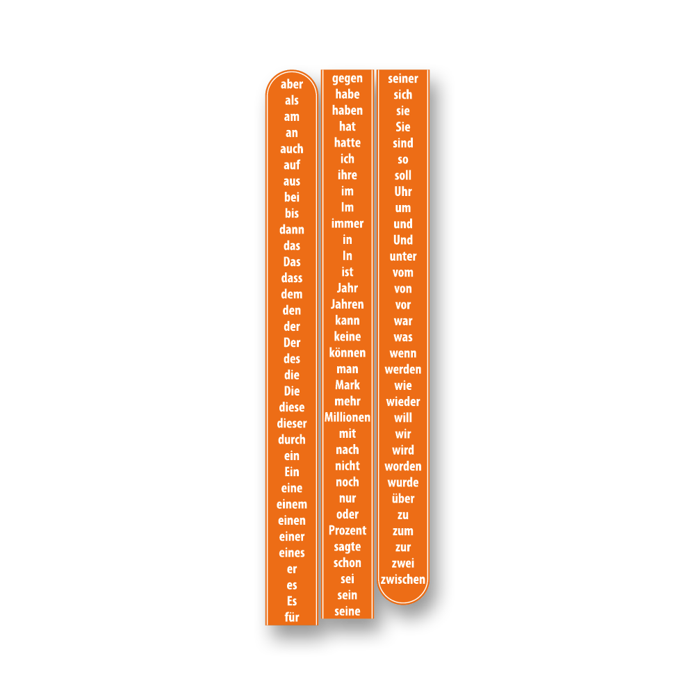 Gulvfolie - De 100 mest anvendte tyske ord, 1225x40 cm | EXAKT